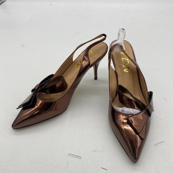 YDN | Shoes | A Ydn Brown Pointy Toe Bowknot Slingback Heels Pumps ...